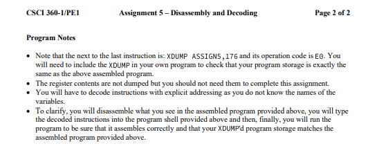 CSCI 360-1/PE1 Assignment 5 - Disassembly and | Chegg.com CSCI 360-1/PE1 Assignment 5 - Disassembly and | Chegg.com