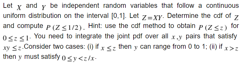 Solved Let X and Y be independent random variables that | Chegg.com