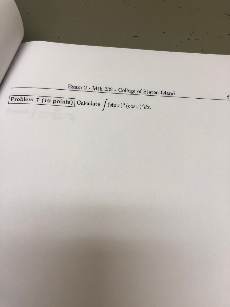 Solved Exam 2 - Mth 232 - College of Staten Island Problem 7 | Chegg.com