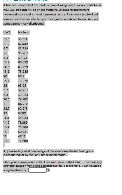 Solved A teacher believes that the third homework assignment | Chegg.com
