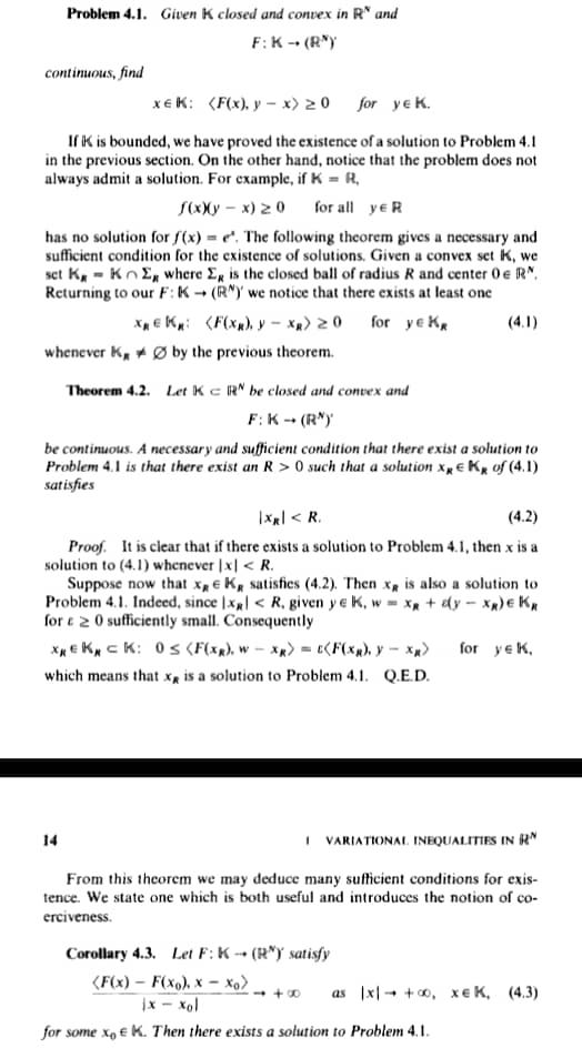 Solved Problem 4.1. Given K closed and convex in R∗ and | Chegg.com
