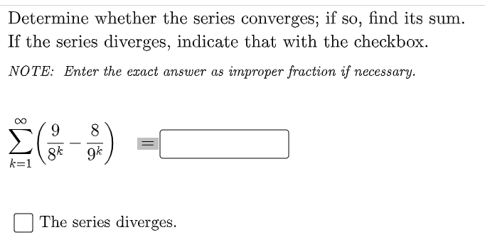 Solved Determine whether the series converges; if so, find | Chegg.com