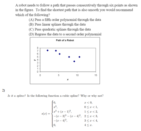 Solved A robot needs to follow a path that passes | Chegg.com