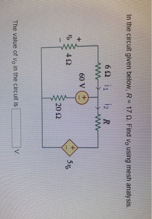 Solved In the circuit given below, R = 17 Ω. Find Vo using | Chegg.com