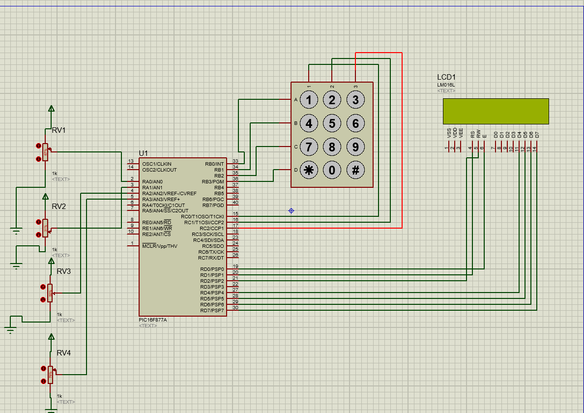 Solved a code for pic16f877a connected with 4 ﻿potentiometer | Chegg.com