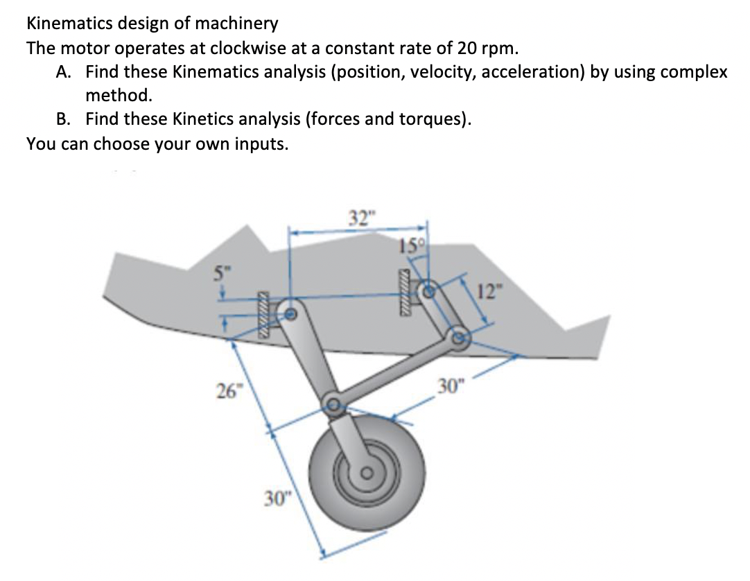 Kinematics design of machinery The motor operates at | Chegg.com
