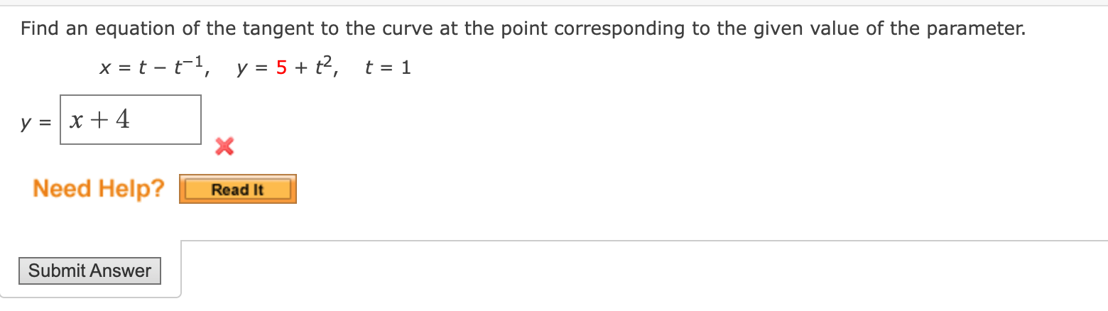 Solved Find an equation of the tangent to the curve at the | Chegg.com
