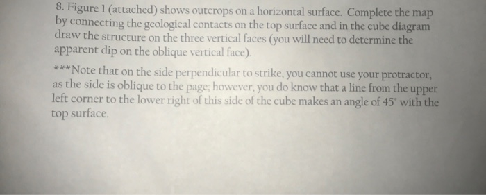 Solved 8. Figure 1 (attached) shows outcrops on a horizontal | Chegg.com