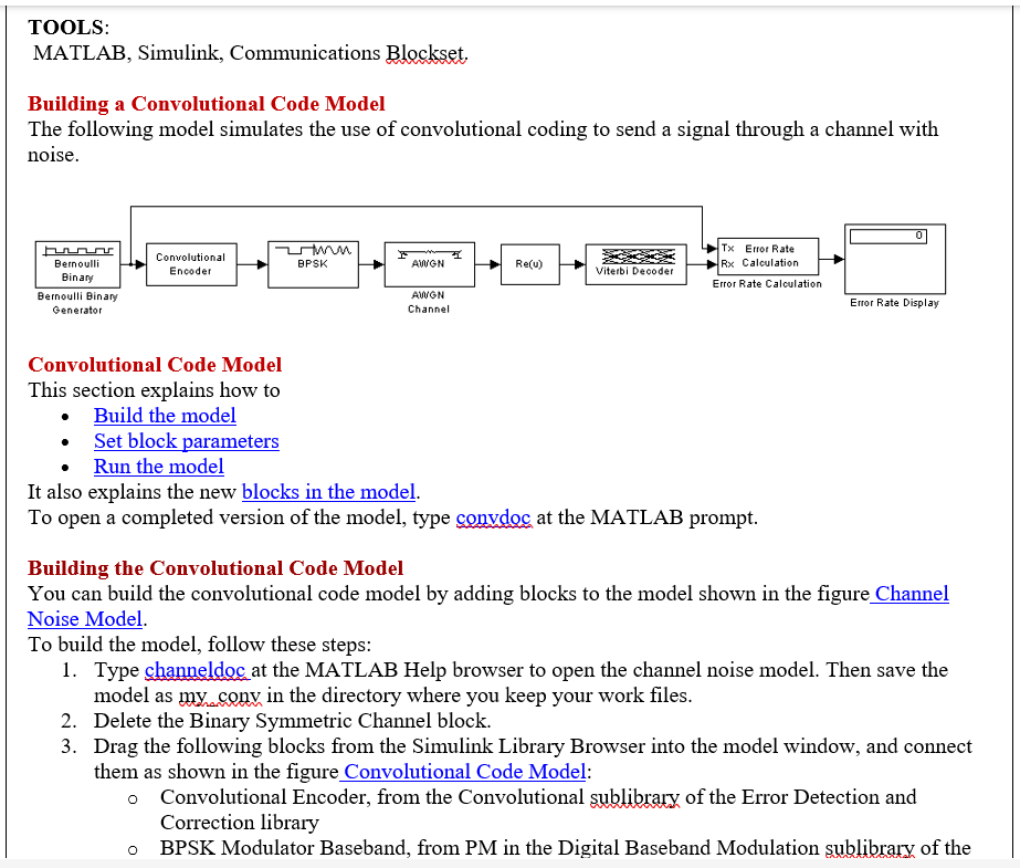 Solved TOOLS: MATLAB, Simulink, Communications Blockset, | Chegg.com Solved TOOLS: MATLAB, Simulink, Communications Blockset, | Chegg.com