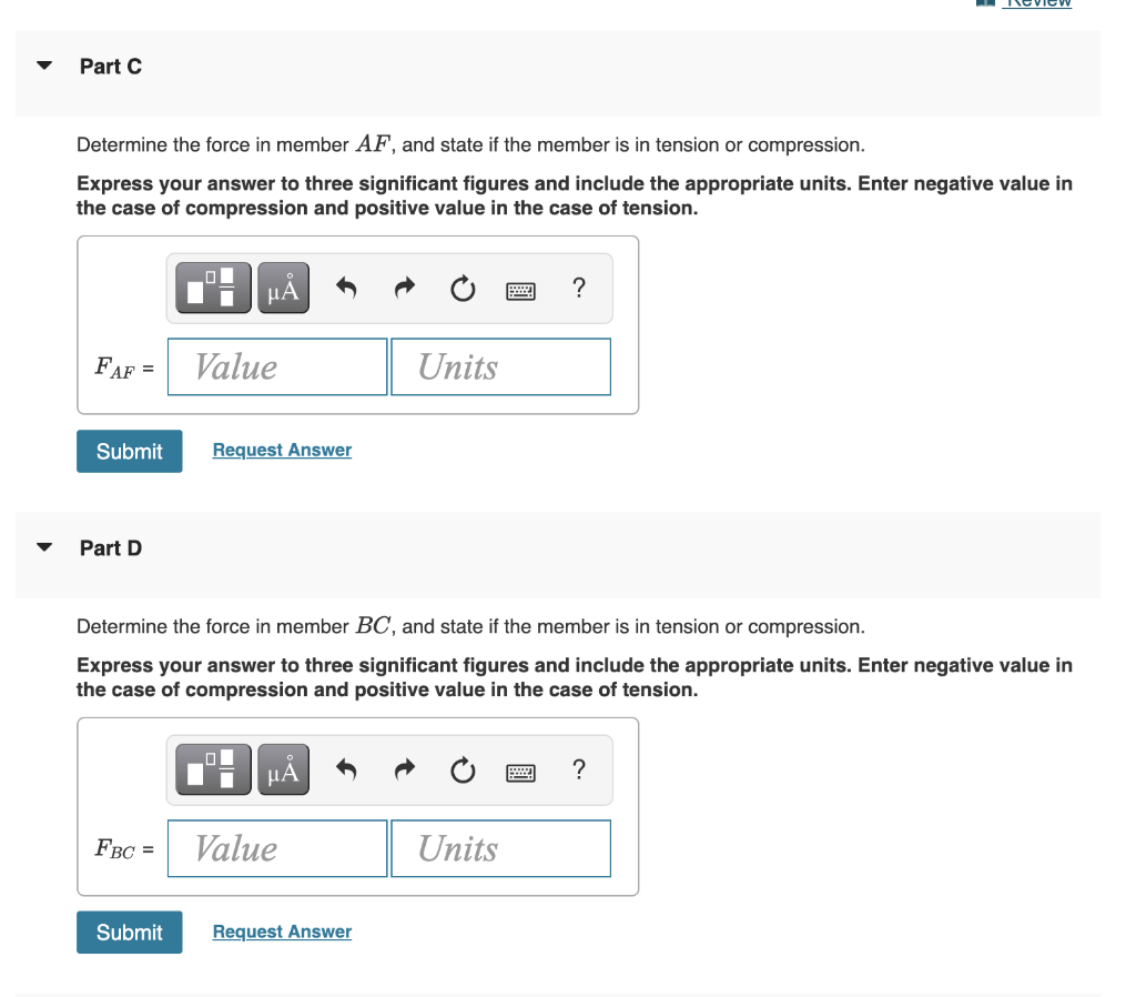 Solved Set P1=31kN and P2=12kN. Part A Determine the force | Chegg.com