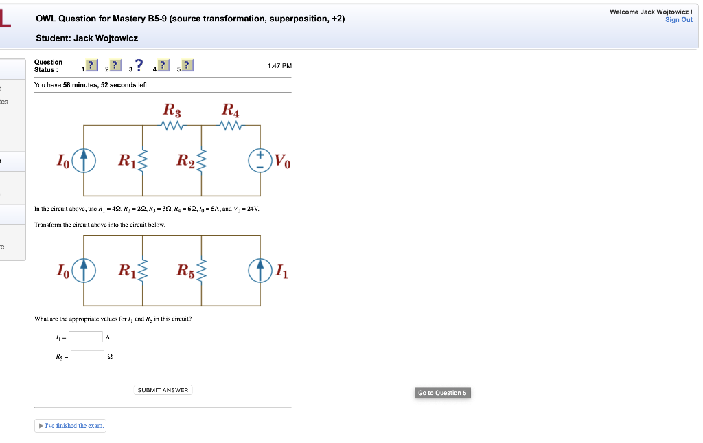 Solved Owl Question For Mastery B5 9 Source Transformation