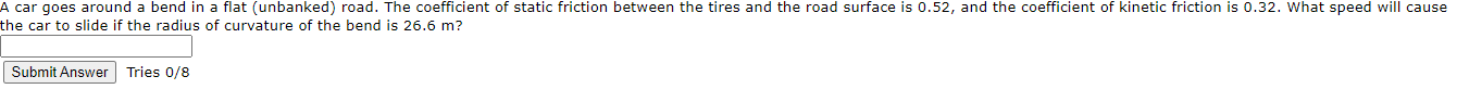 Solved che car to slide if the radius of curvature of the | Chegg.com
