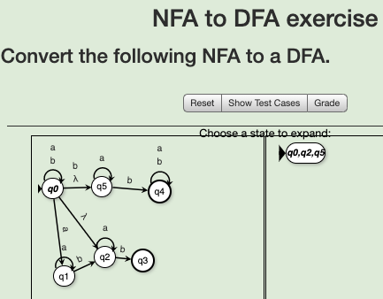 Solved NFA to DFA exercise Convert the following NFA to a | Chegg.com