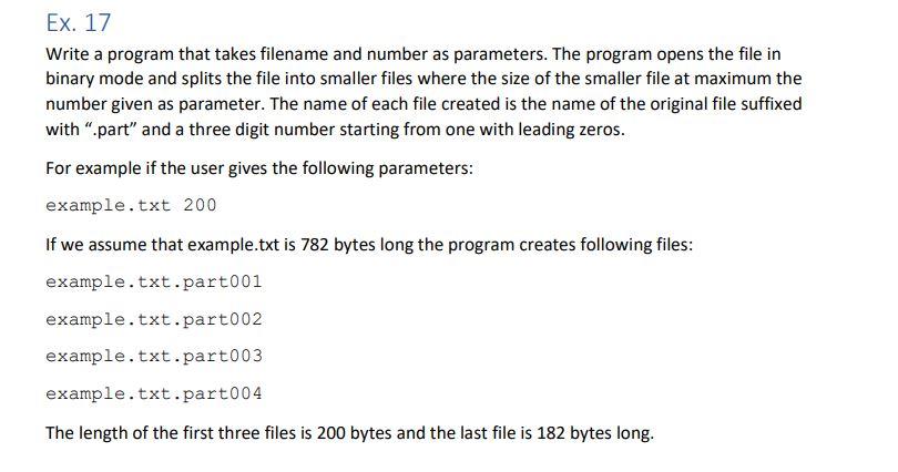 Write a program that takes filename and number as | Chegg.com
