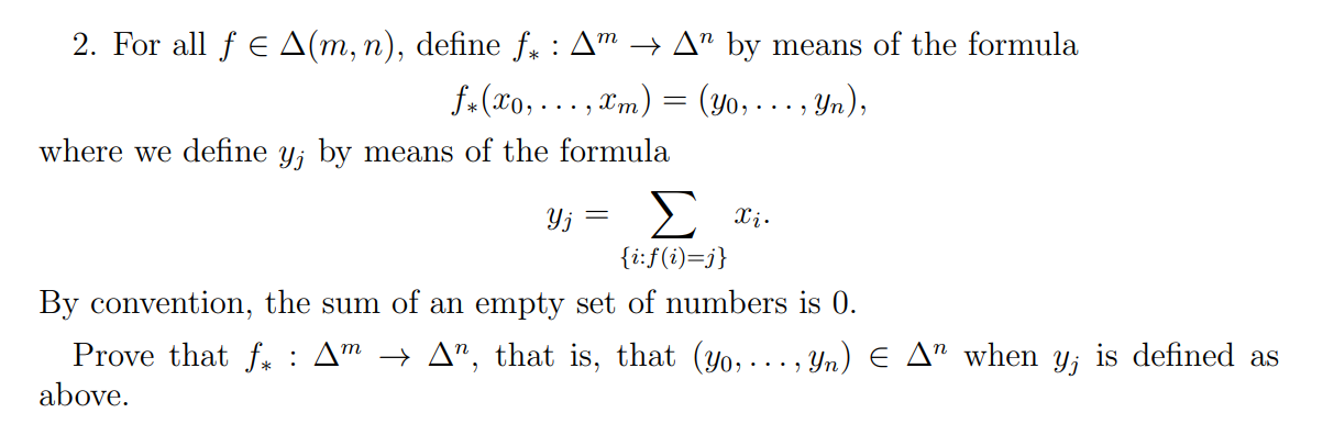 Solved 2. For all f e A(m, n), define fx :AM + AM by means | Chegg.com