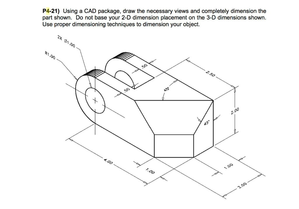 Solved Create an orthographic projection of the following | Chegg.com