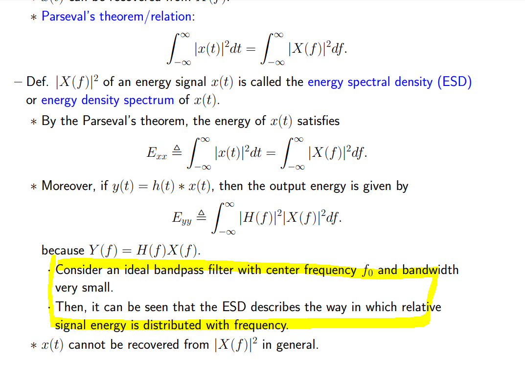 Solved * Parseval's theorem/relation: | Chegg.com