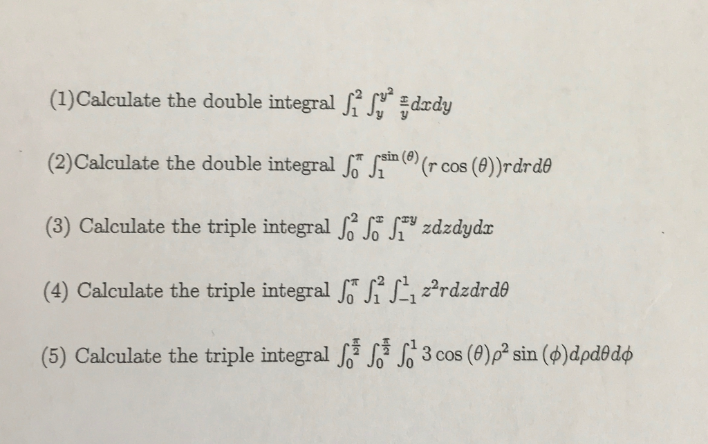Solved Calculus III Double and Triple Integrals I'm having | Chegg.com