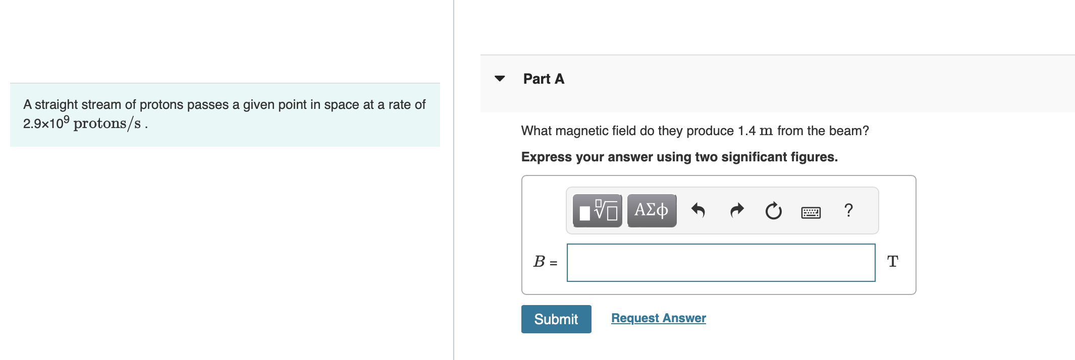 Solved A straight stream of protons passes a given point in | Chegg.com