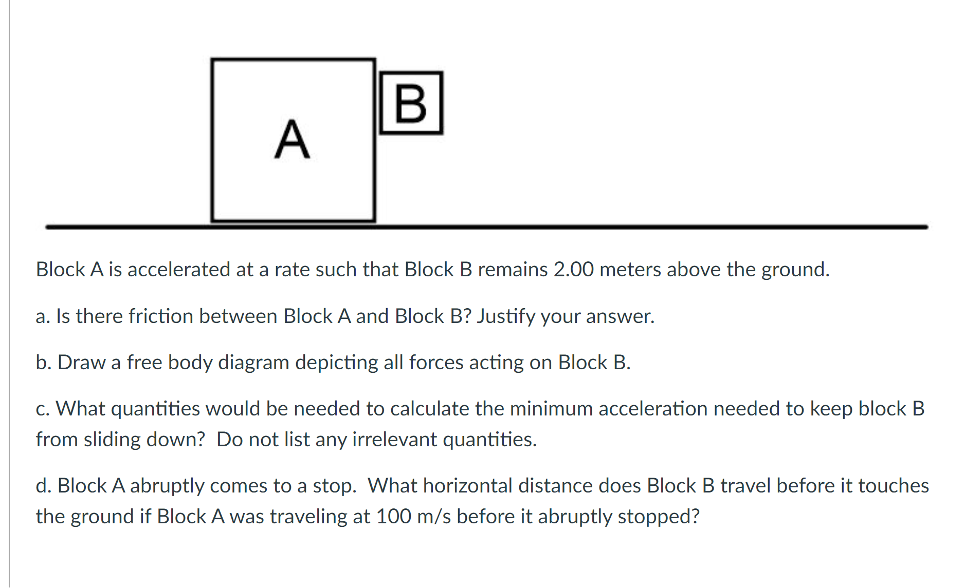 Solved Block A ﻿is accelerated at a rate such that Block B | Chegg.com