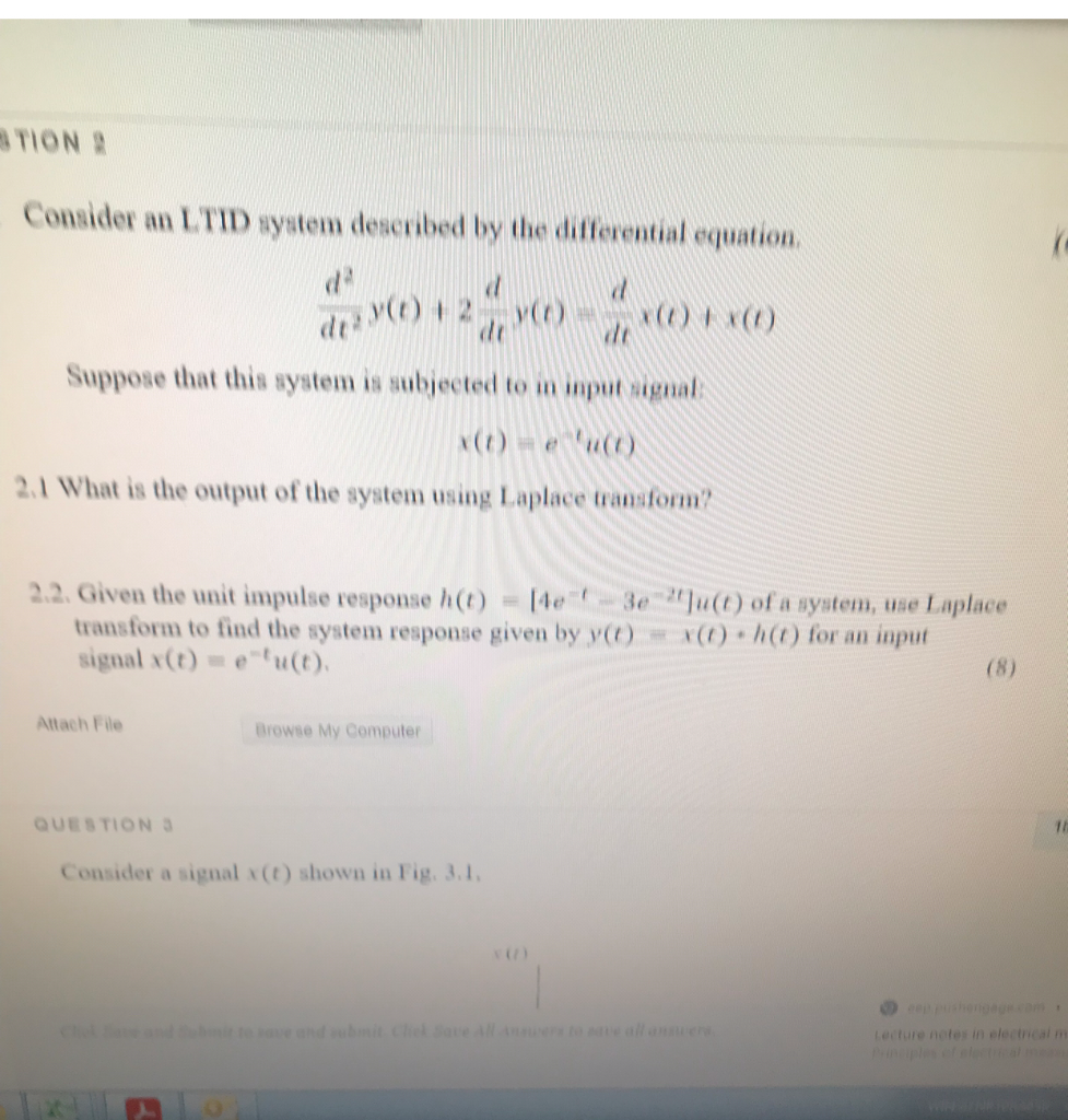 Solved TION Consider an LTID system deseribed by the | Chegg.com