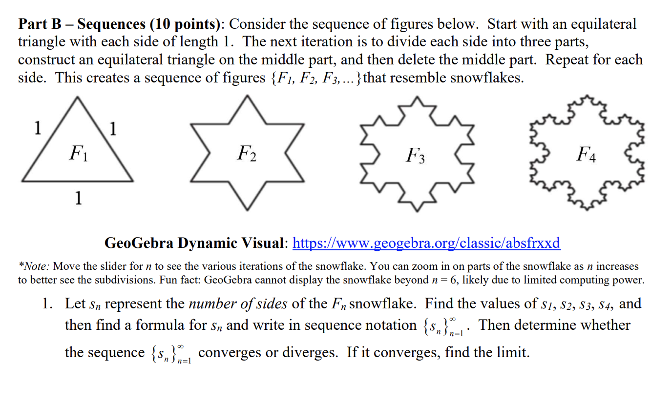 Solved Part B - Sequences (10 points): Consider the sequence | Chegg.com
