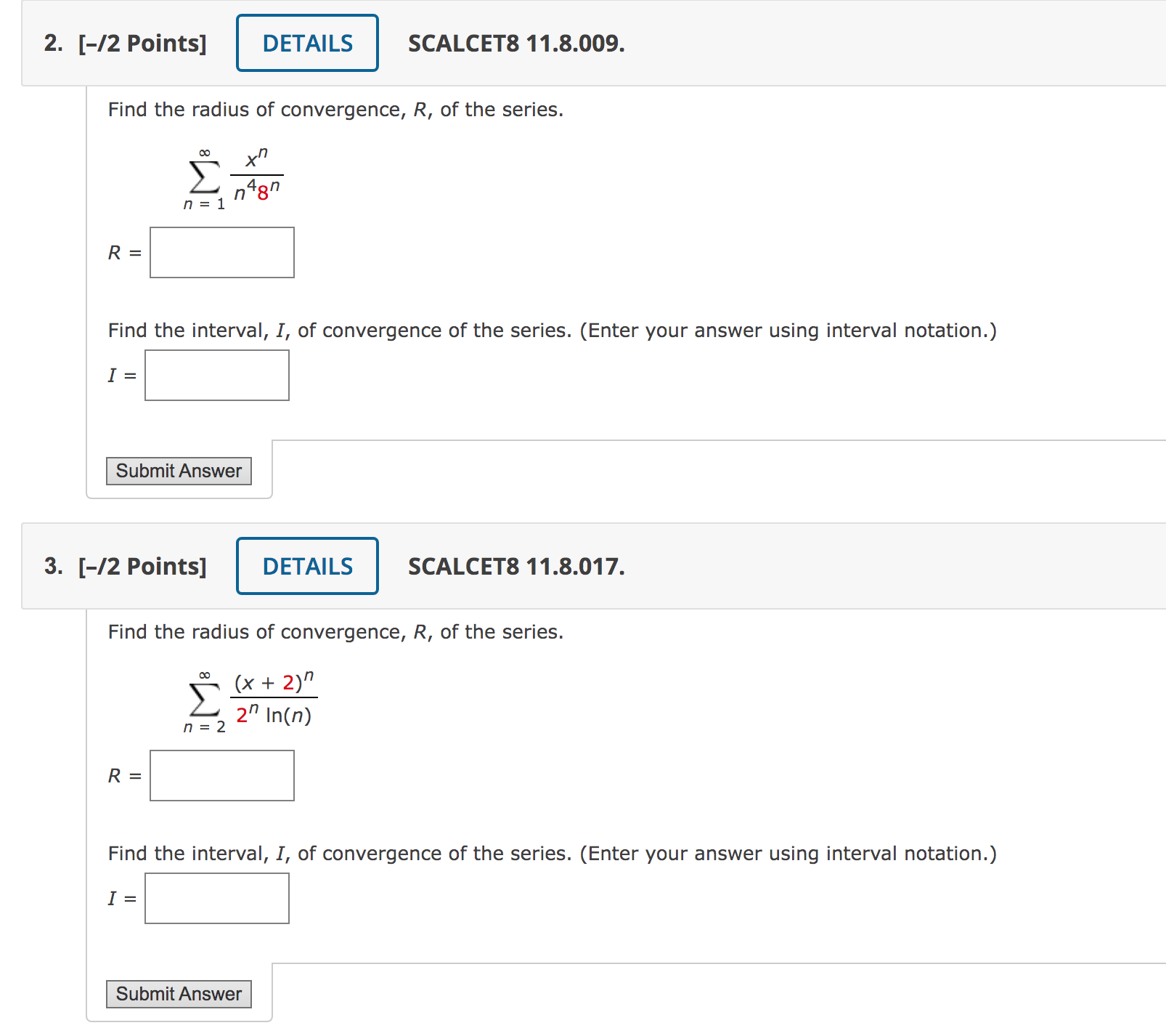 Solved 2. [-/2 Points] SCALCET8 11.8.009. Find the radius of | Chegg.com