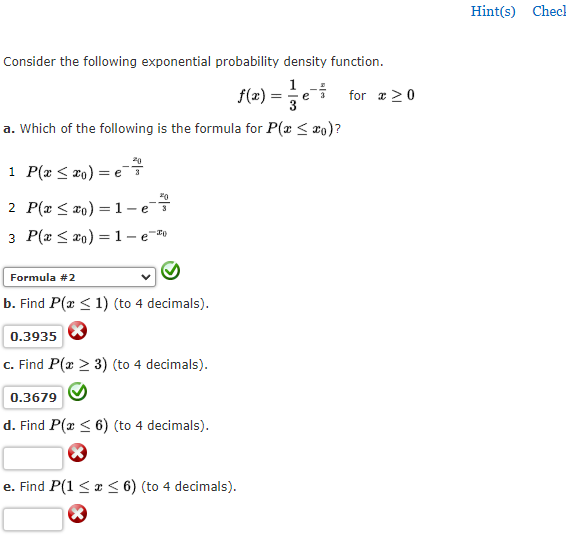 Solved consider the following exponential probability | Chegg.com