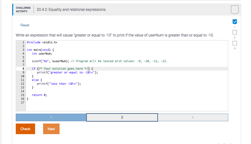 Solved Challenge Activity 2042 Equality And Relational 
