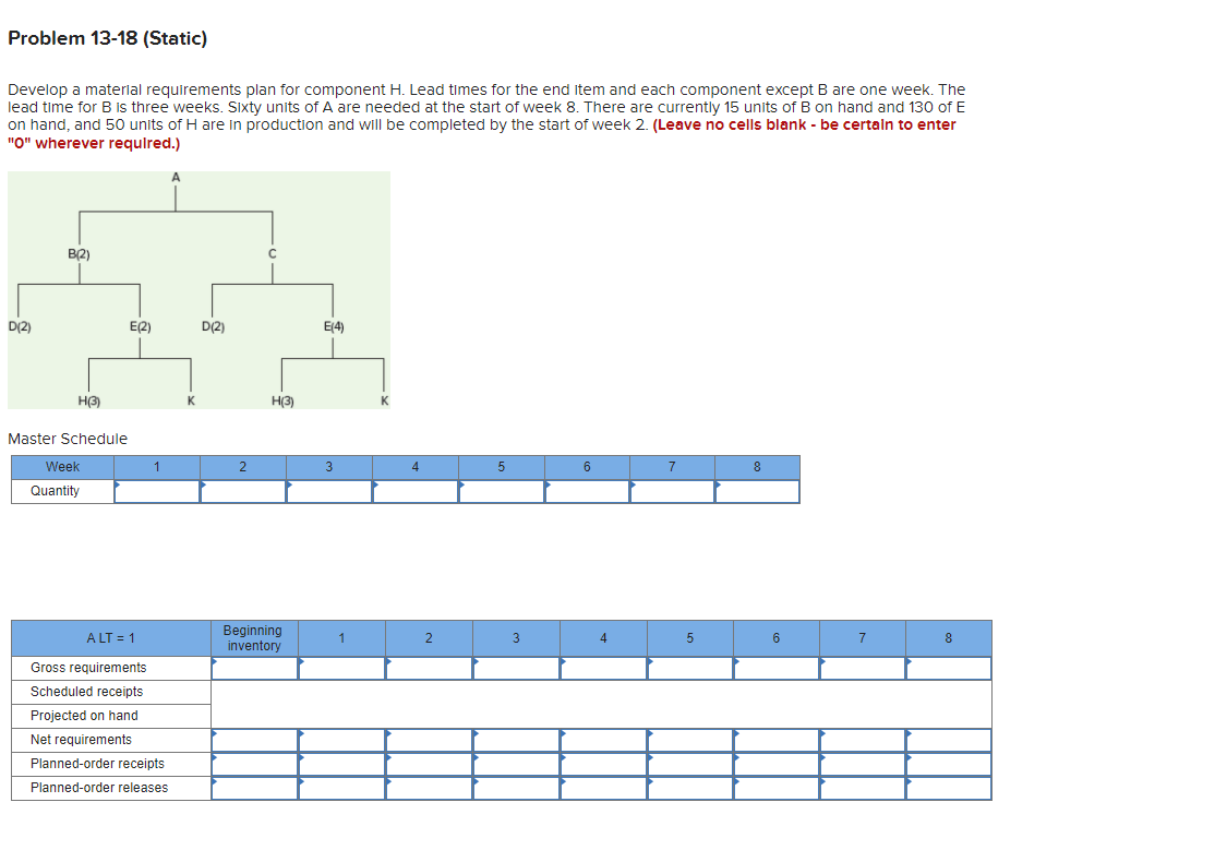 Solved Problem 13-18 (Static) Develop a material | Chegg.com