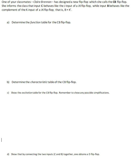 Solved One of your classmates - Claire Brennan-has designed | Chegg.com