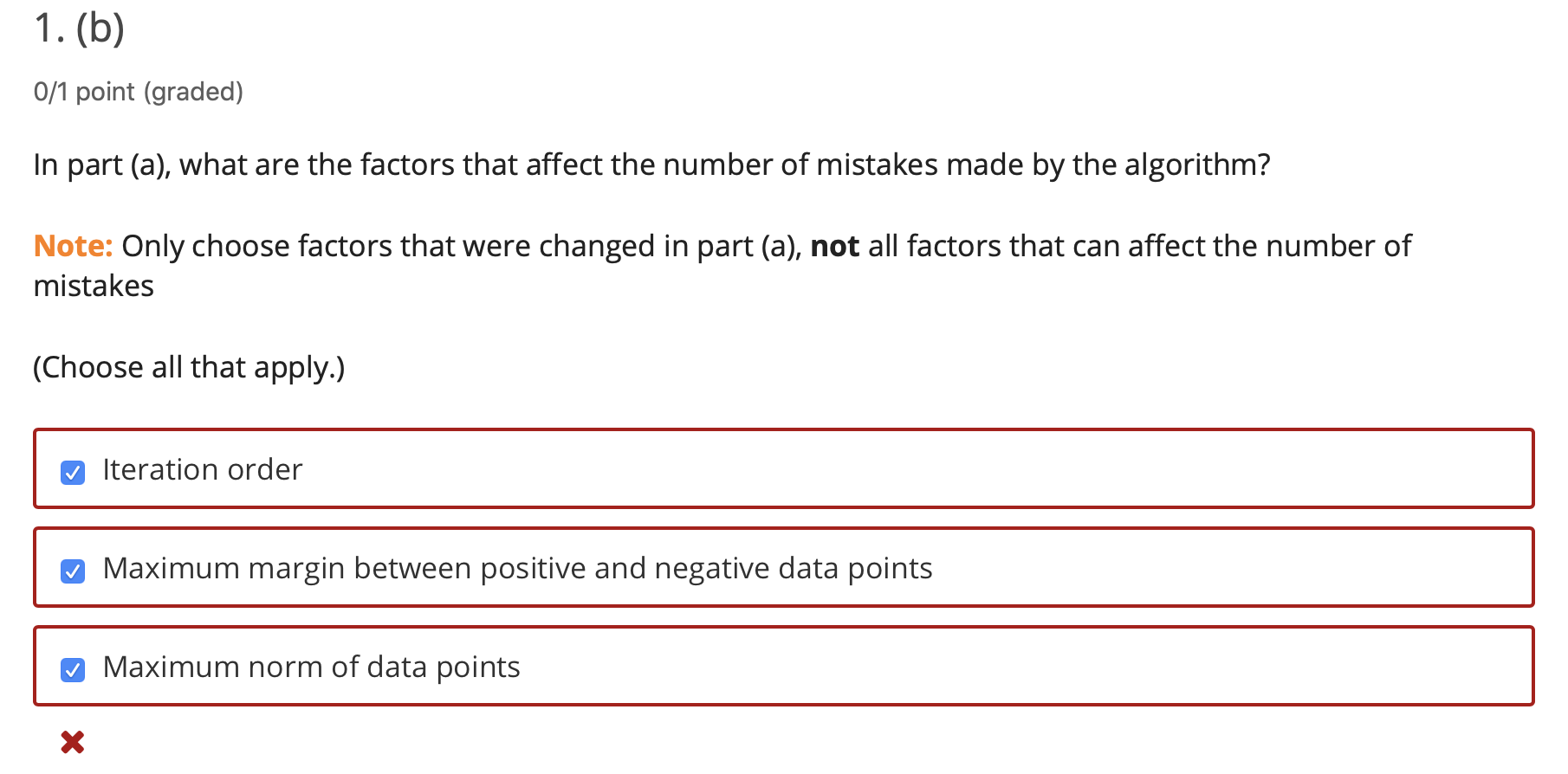 Solved 1 Perceptron Mistakes A Bookmark This Page Homework Chegg