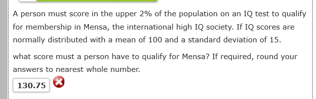 Solved A person must score in the upper 2% of the population | Chegg.com