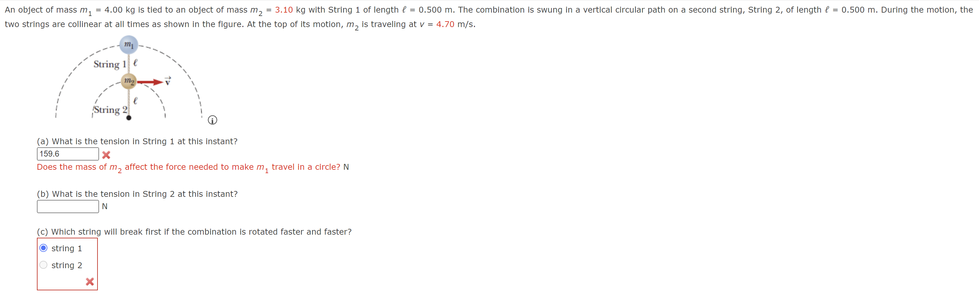 Solved two strings are collinear at all times as shown in | Chegg.com