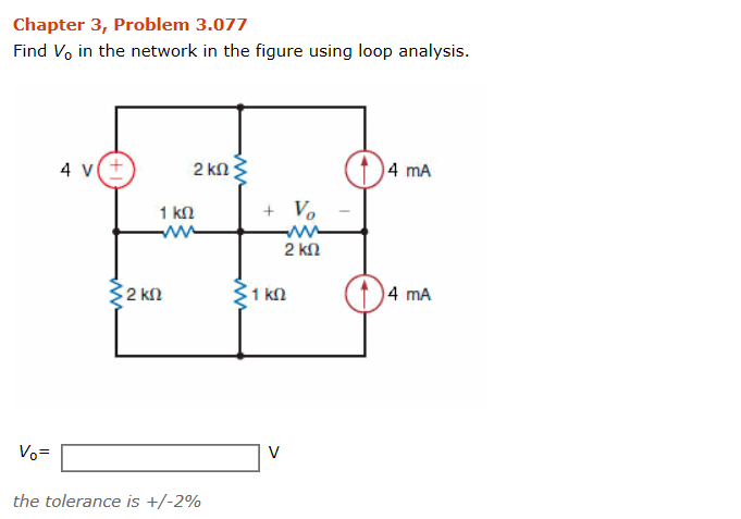 Solved Chapter 3, Problem 3.077 Find V. in the network in | Chegg.com