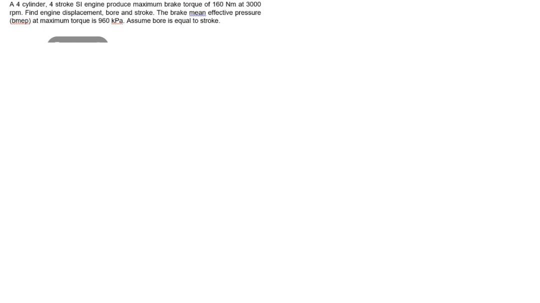 Solved A 4 cylinder, 4 stroke SI engine produce maximum | Chegg.com