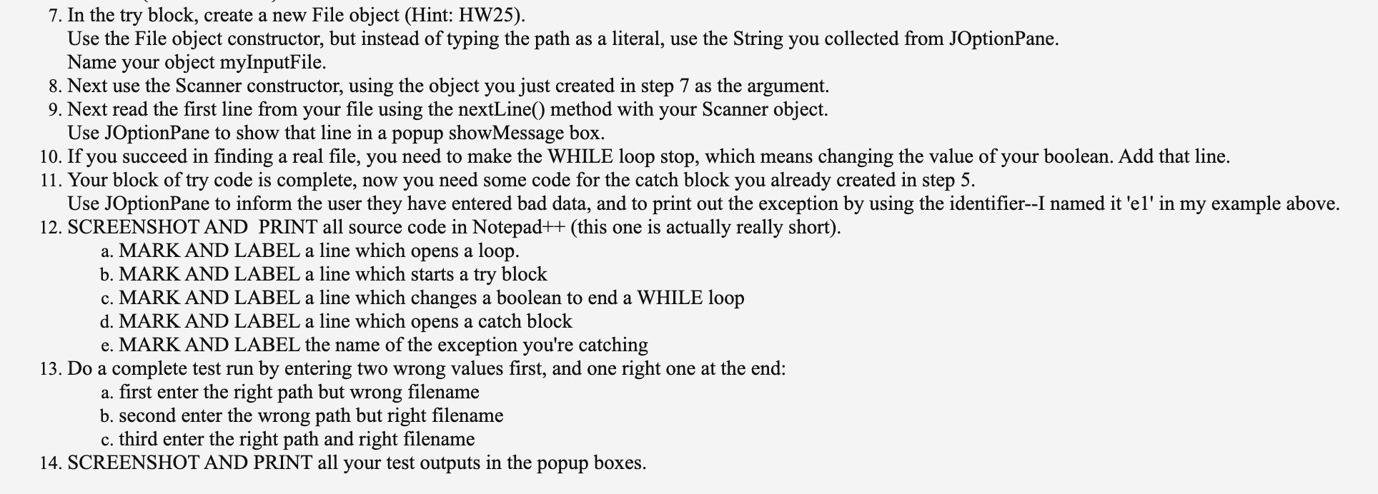 HW 27 - Handling Exceptions DUE May08 When a program | Chegg.com