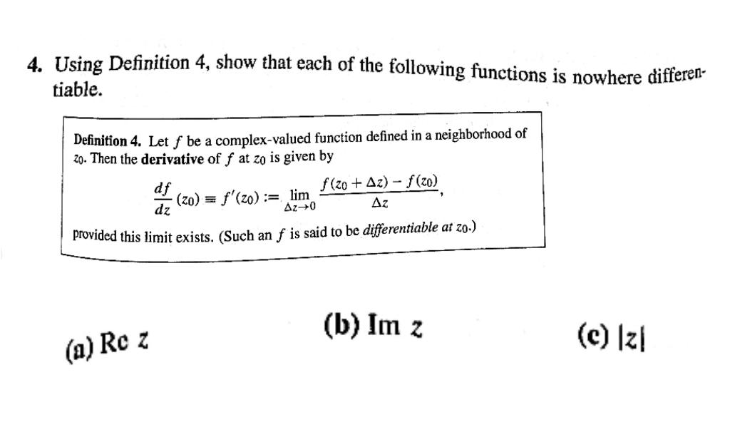 Solved 4. Using Definition 4, show that each of the | Chegg.com