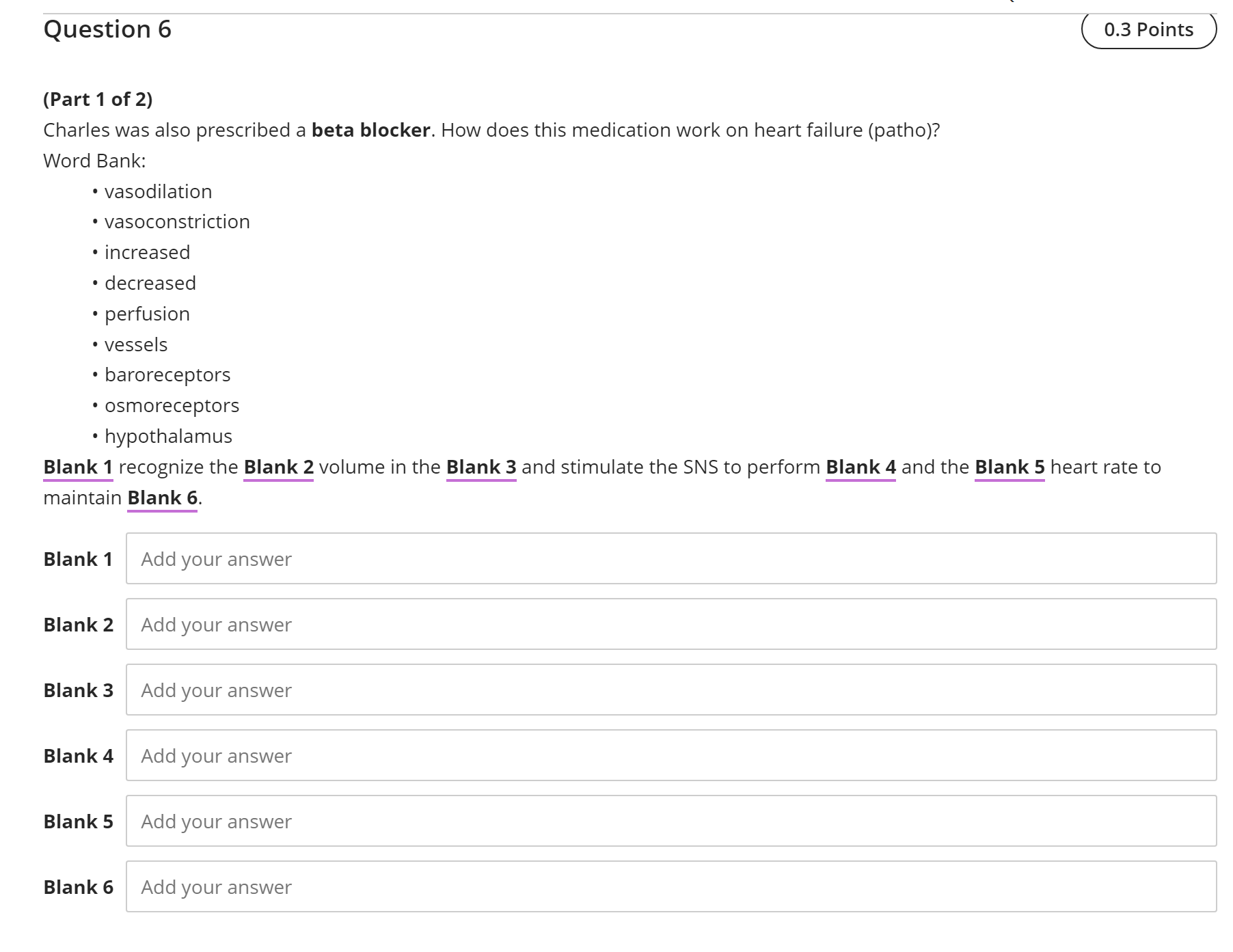 Solved Question 6(Part 1 ﻿of 2)Charles was also prescribed a | Chegg.com