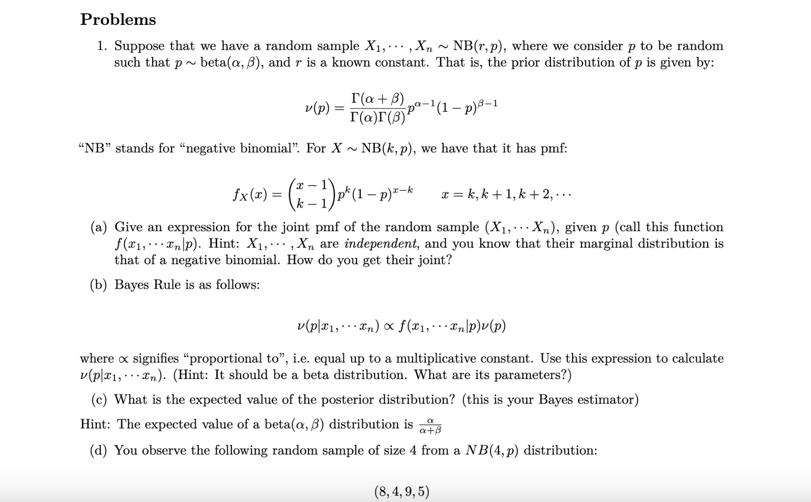 Solved 1. Suppose that we have a random sample | Chegg.com