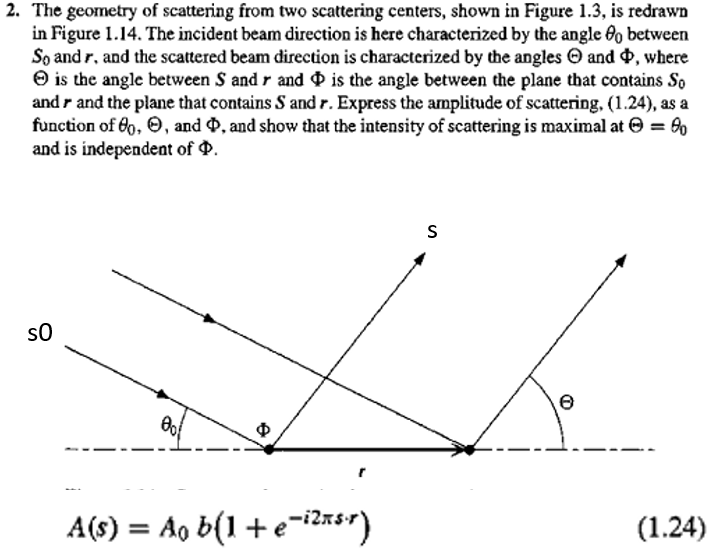 Solved 2. The geometry of scattering from two scattering | Chegg.com