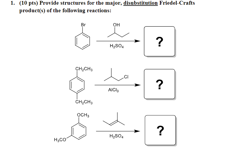 Solved 1. (10 pts) Provide structures for the major, | Chegg.com