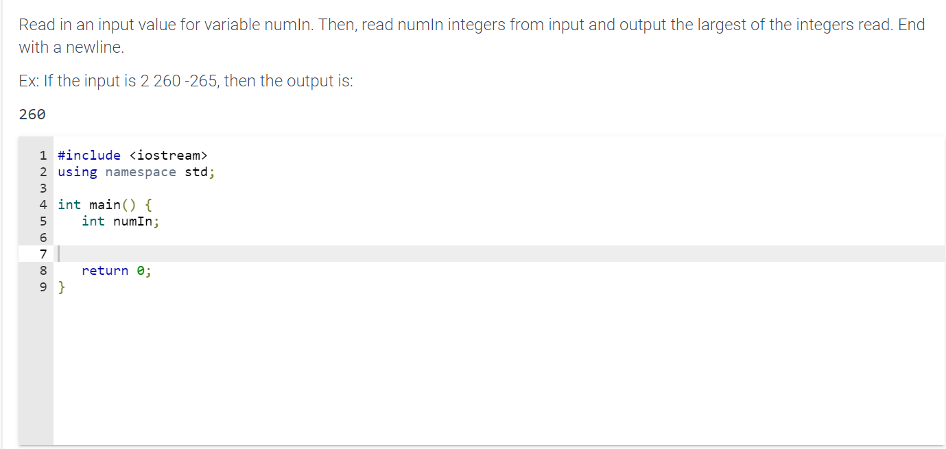 Solved Read in an input value for variable numln. Then, read | Chegg.com Solved Read in an input value for variable numln. Then, read | Chegg.com