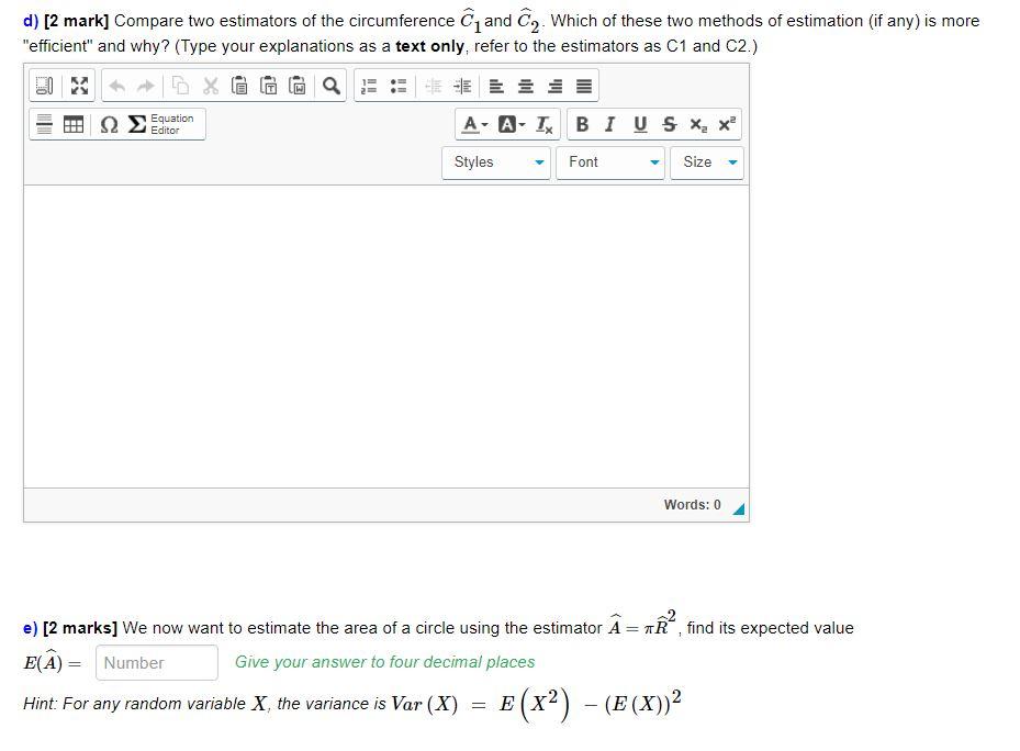 Solved Fiona wants to estimate the circumference of a | Chegg.com