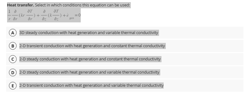 Solved Heat transfer. Select in which conditions this | Chegg.com