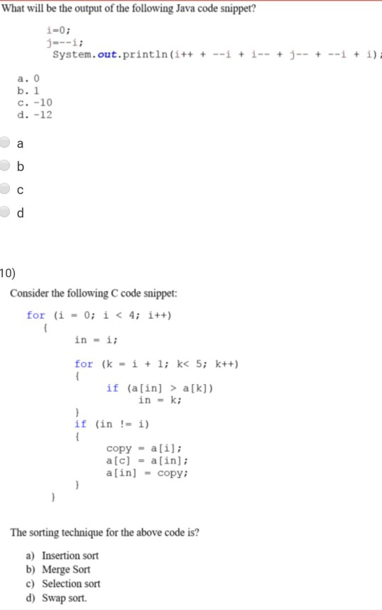 Solved What will be the output of the following Java code | Chegg.com