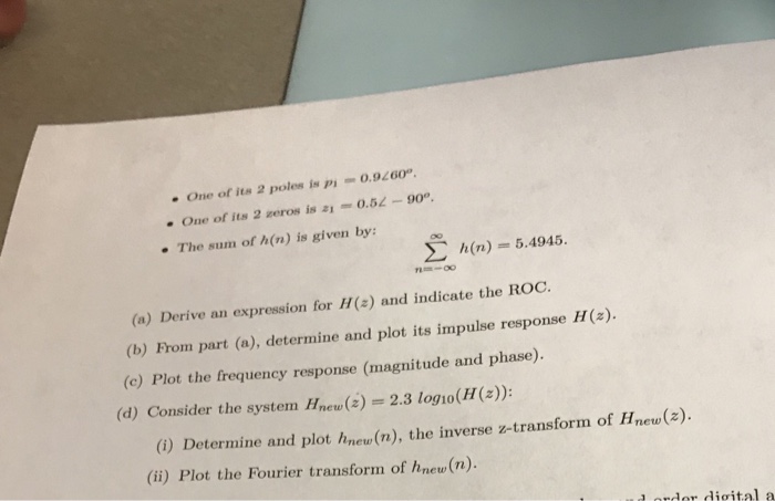 Solved (2) Consider a discrete-time, causal and stable | Chegg.com