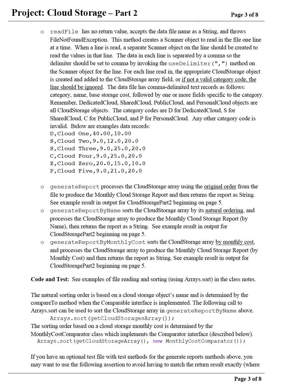 Project: Cloud Storage - Part 2 Page 2 of 8 | Chegg.com