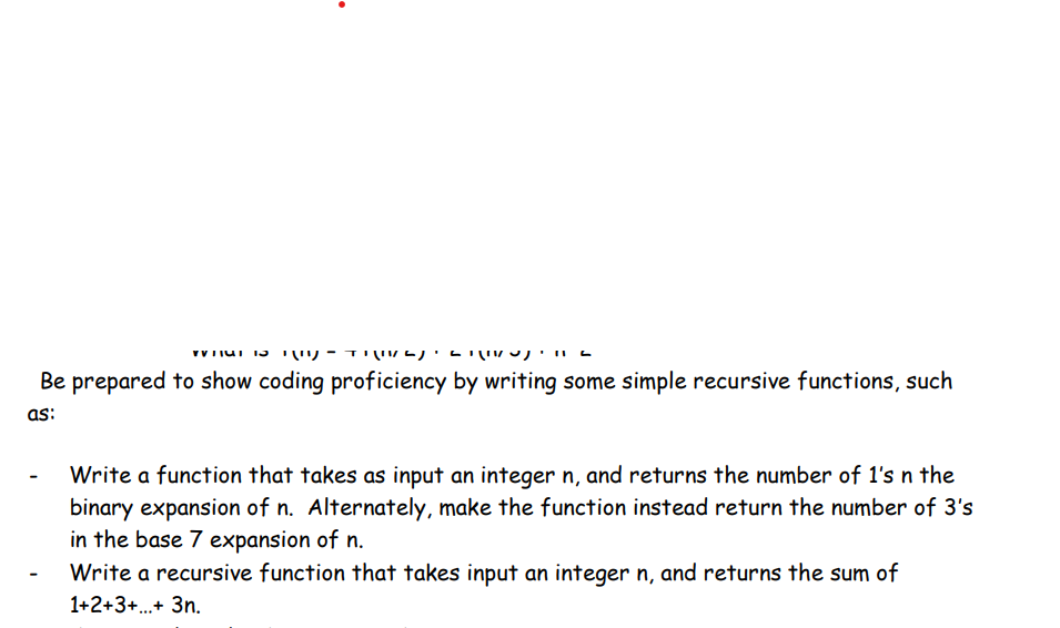 Solved Be prepared to show coding proficiency by writing | Chegg.com