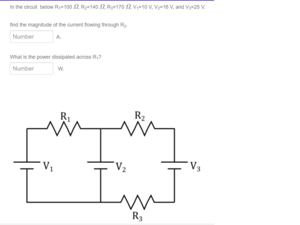 Solved In the circuit below R1=100Ω,R2=140Ω,R3=170Ω,V1=10 | Chegg.com